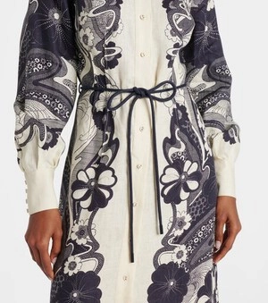 ALEMAIS Mickey Printed Linen Shirt Dress