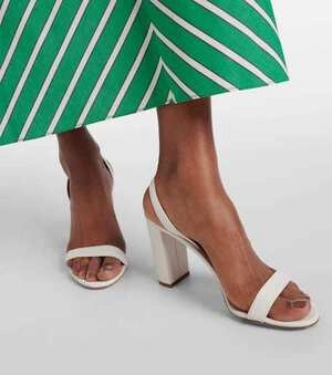 AQUAZZURA Leather High-heel Slingback Sandals With Almond Open Toe