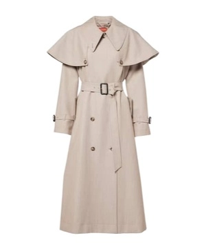 Altuzarra Billie Caped Virgin Wool Trench Coat - Nude