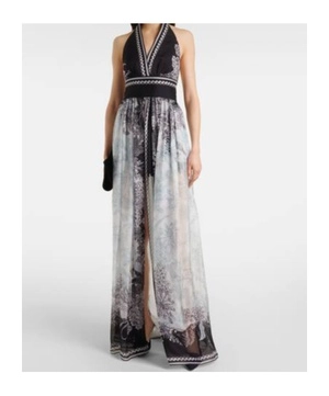 Elie Saab Printed Silk Chiffon Maxi Dress