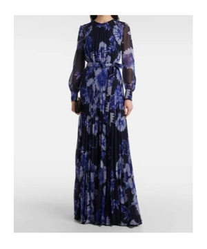 Erdem Floral Pleated Voile Gown