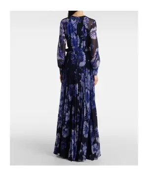 Erdem Floral Pleated Voile Gown