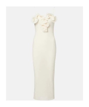 Magda Butrym Floral Applique Dress - White