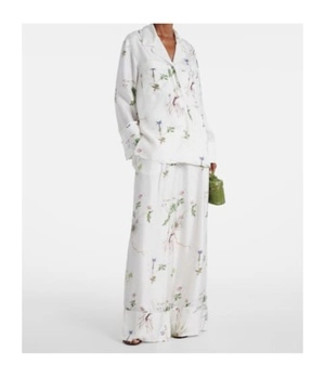Erdem Floral Printed Silk Wide-leg Pants