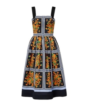 Carolina Herrera Printed Midi Dress - Black