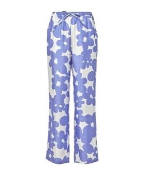Marni Floral Silk Wide-leg Pants - Blue
