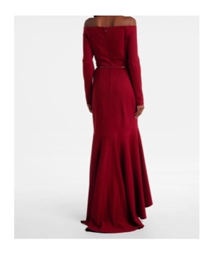 Elie Saab Belted Off-shoulder Jersey Gown