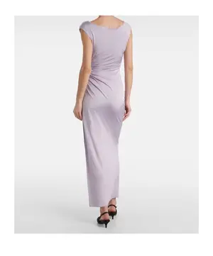 Magda Butrym Draped Floral-applique Jersey Maxi Dress