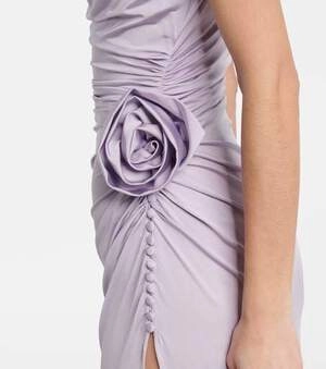 Magda Butrym Sleeveless Draped Floral Appliqué Maxi Dress