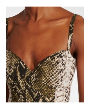 Oscar De La Renta Snake-effect Cotton-blend Sweetheart Gown - Multicolor