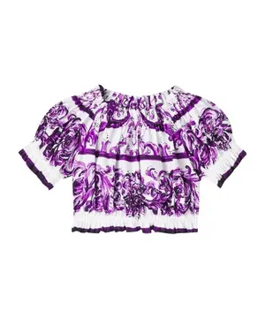 Dolce & Gabbana Majolica Printed Cotton Poplin Top