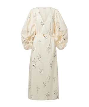 Altuzarra Corrie Belted Floral Cotton Midi Dress - White