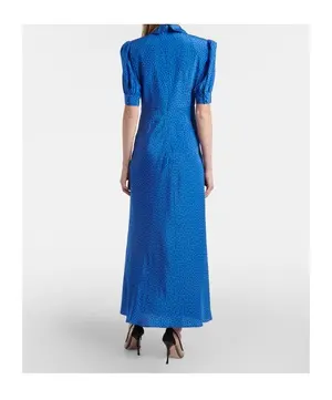 Alessandra Rich Polka-dot Silk Maxi Dress