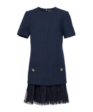 Oscar De La Renta Tweed And Lace Minidress - Black