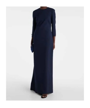 Oscar De La Renta Embellished Open-back Wool-blend Kaftan