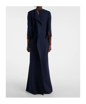 Oscar De La Renta Embellished Open-back Wool-blend Kaftan