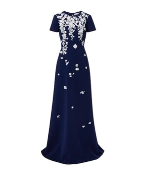 Carolina Herrera Embroidered Bow-detail Gown - Black