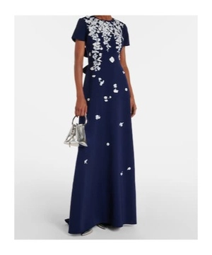Carolina Herrera Embroidered Bow-detail Gown - Black