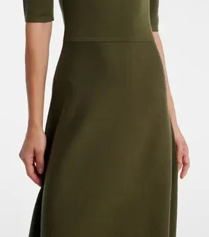 Gabriela Hearst Wool, Cashmere, And Silk Midi Dress - Olive Green