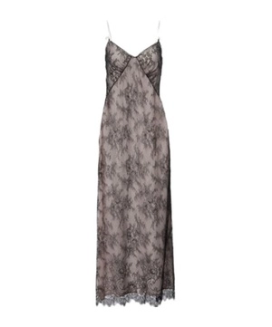 Blumarine V-neck Midi Dress - Gray