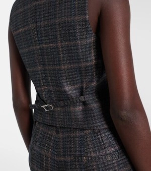 Gabriela Hearst Coleridge Checked Wool And Silk Vest
