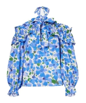 Carolina Herrera Floral Off-the-shoulder Cotton-blend Top