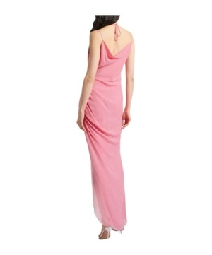 Blumarine Spaghetti Strap Cowl Back Maxi Dress