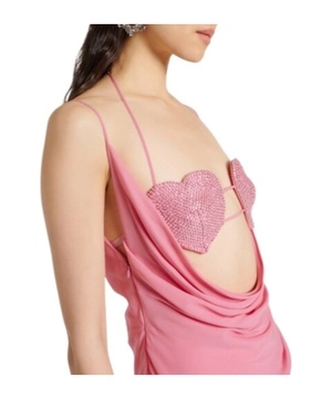 Blumarine Spaghetti Strap Cowl Back Maxi Dress