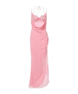 Blumarine Spaghetti Strap Cowl Back Maxi Dress - Pink