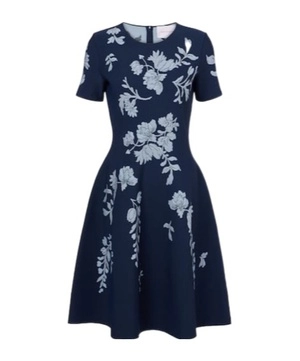 Carolina Herrera Floral Jacquard Midi Dress - Black