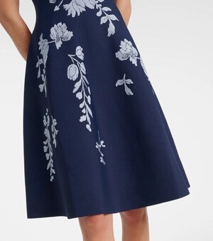 Carolina Herrera Floral Jacquard Midi Dress