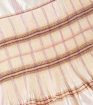 Bonpoint Checked Smocked Silk Dress