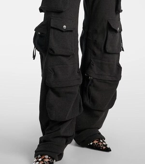 Attico Cotton Fleece Cargo Pants