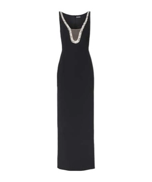 David Koma Crystal-embellished Cady Gown - Black