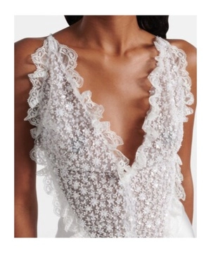 RODARTE Embellished Silk Satin Gown