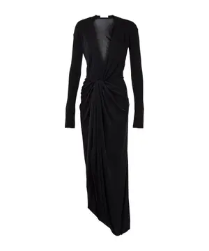 Victoria Beckham Knot-detail Jersey Gown - Black