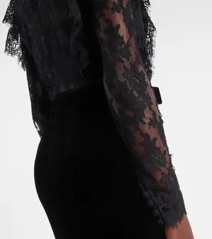 Alessandra Rich Lace And Velvet Dress
