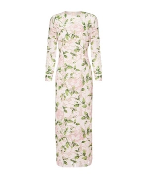 Oscar De La Renta Floral Guipure Lace Maxi Dress - Nude