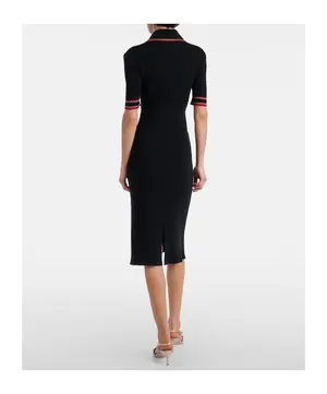 Alessandra Rich Ribbed-knit Virgin Wool Polo Dress