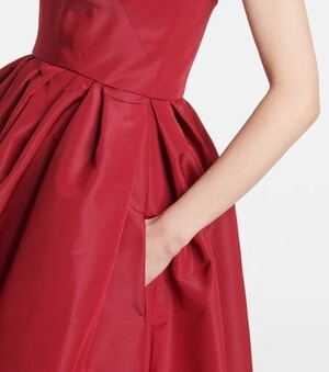 Carolina Herrera Strapless Belted Silk Cocktail Dress