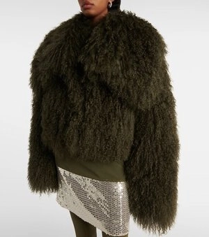 Attico Faux Fur Bomber Jacket