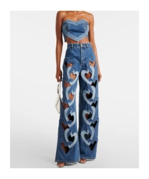 AREA Strapless Denim Top