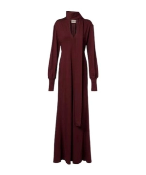 Plan C Scarf-detail Cotton Maxi Dress - Brown