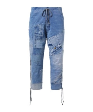 GREG LAUREN Patchwork Straight Jeans - Blue