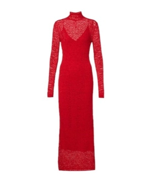 Gabriela Hearst Lethe Pointelle Wool And Silk Maxi Dress - Red
