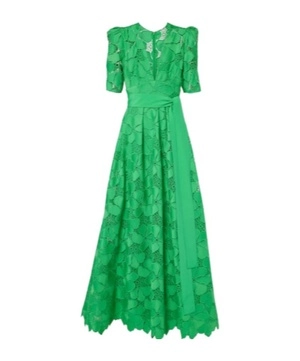 Elie Saab Deep V-neck Evening Dress - Green