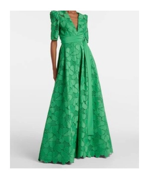 Elie Saab Deep V-neck Evening Dress