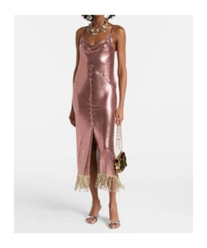 Rabanne Fringed Metallic Midi Dress