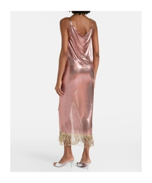 Rabanne Fringed Metallic Midi Dress
