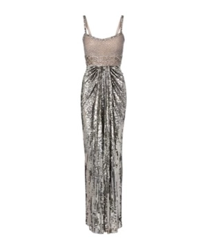 Jenny Packham Only You Beaded Sequined Tulle Gown - Gray